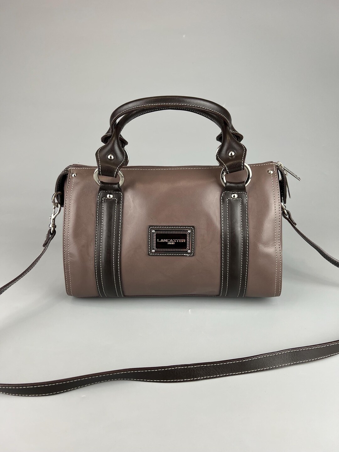 Lancaster Brown Leather Crossbody Bag - Etsy
