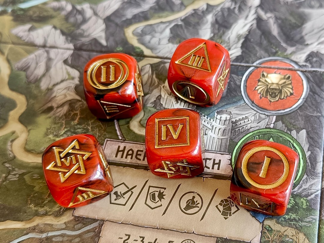 The Witcher: Old World Dice Set - Engraved Acrylic Poker Dice - Etsy
