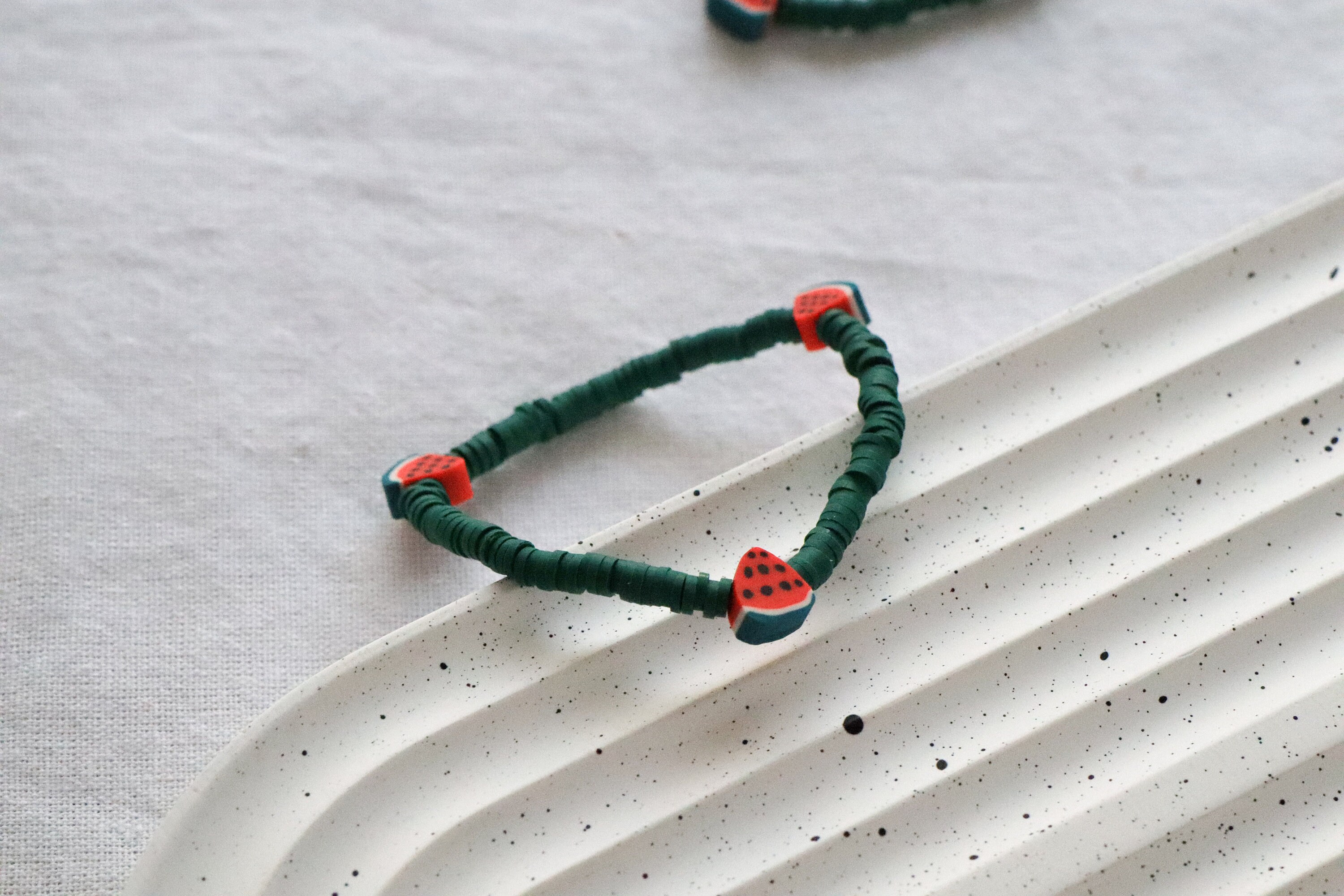 Fimo Bracelet, Green Fimo Bracelet, Watermelon Bracelet, Watermelon Art ...
