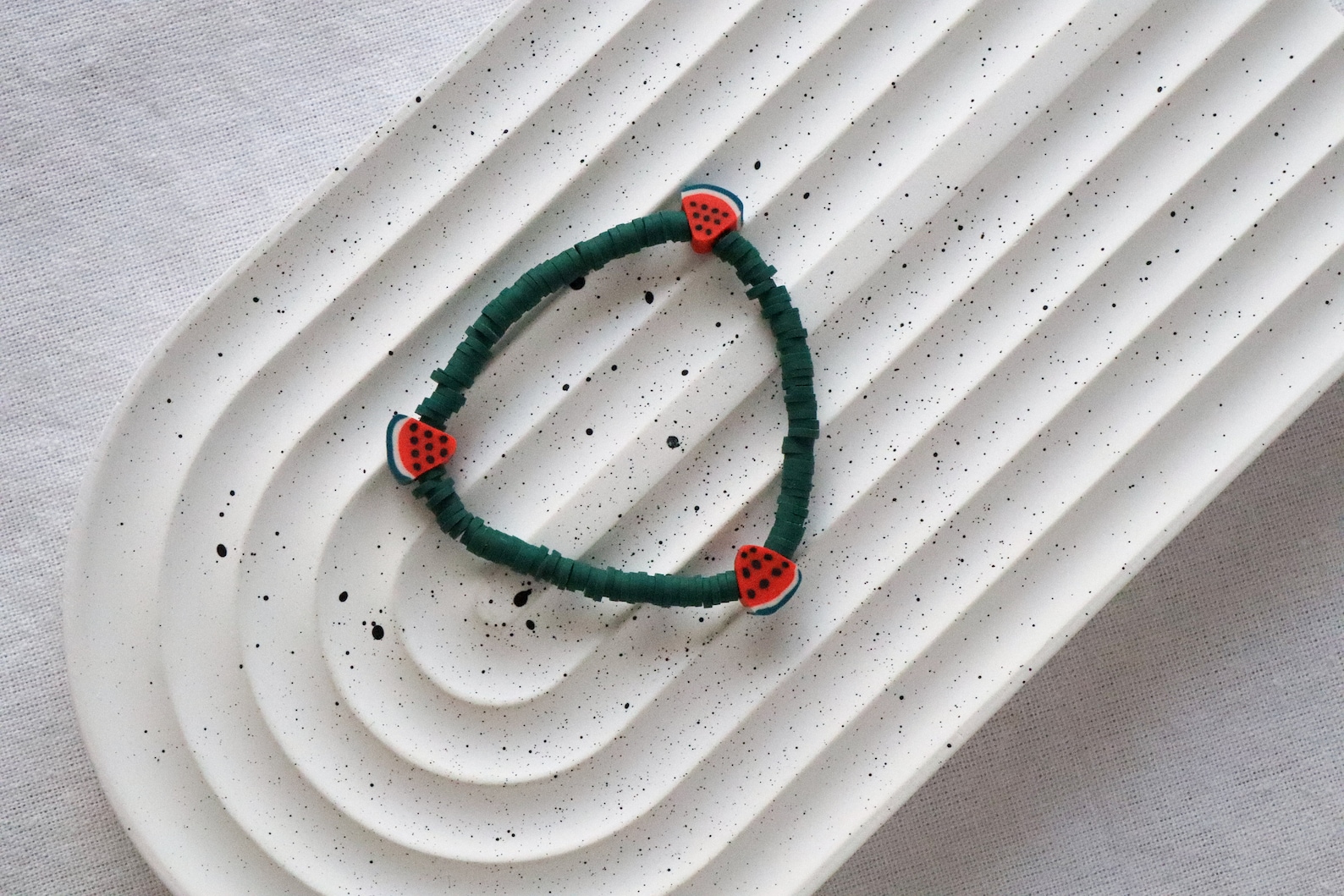 Fimo Bracelet, Green Fimo Bracelet, Watermelon Bracelet, Watermelon Art ...