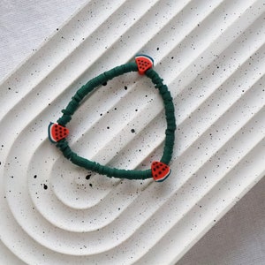 Fimo Bracelet, Green Fimo Bracelet, Watermelon Bracelet, Watermelon Art, Palestine Bracelet ...
