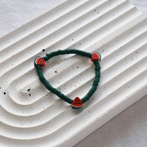 Fimo Bracelet, Green Fimo Bracelet, Watermelon Bracelet, Watermelon Art ...
