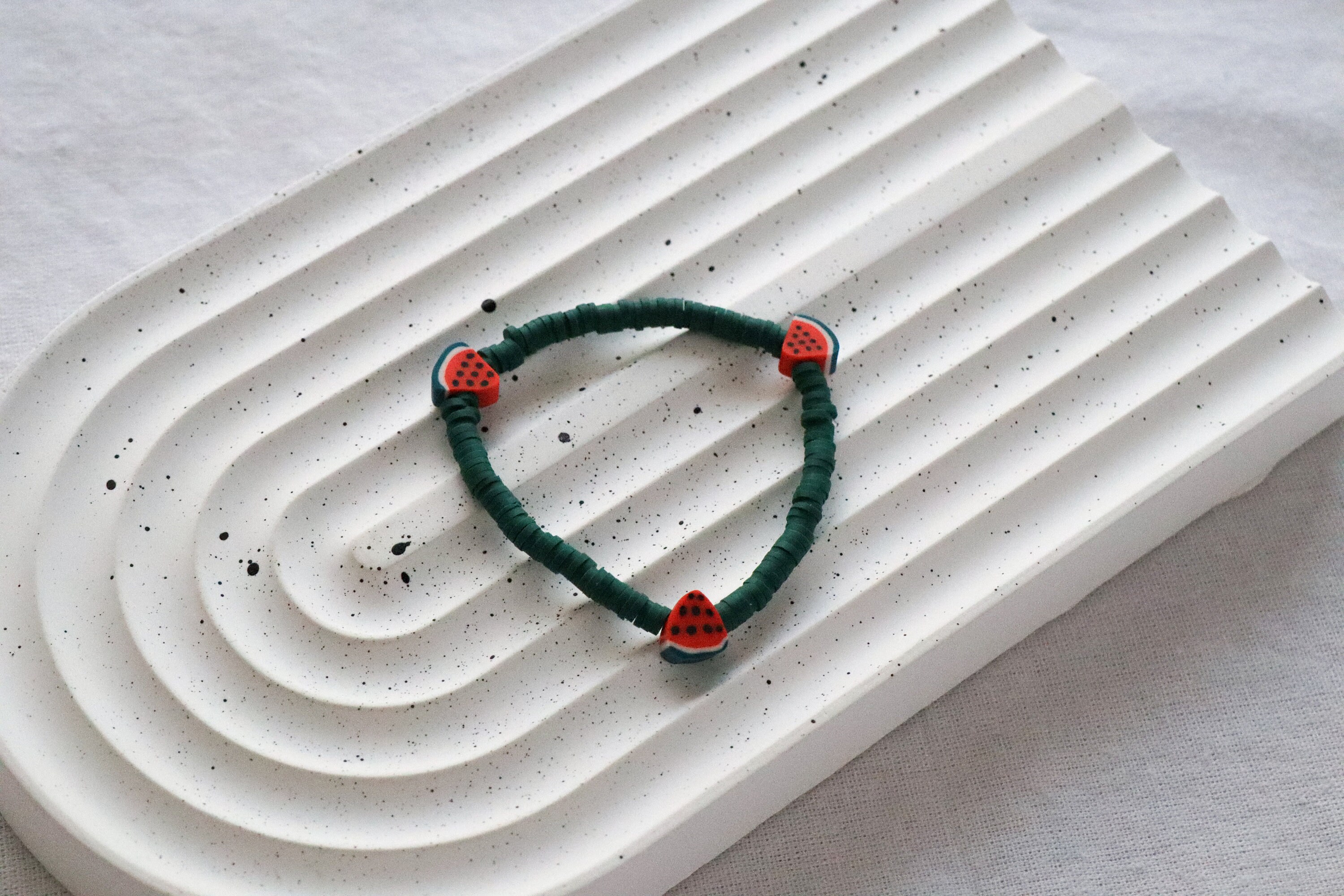 Fimo Bracelet, Green Fimo Bracelet, Watermelon Bracelet, Watermelon Art ...