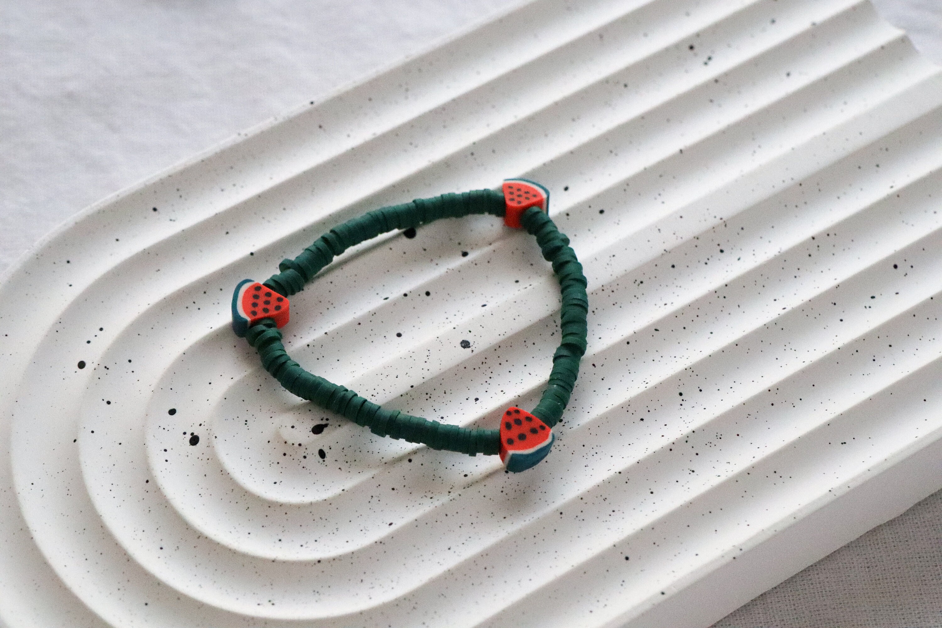 Fimo Bracelet, Green Fimo Bracelet, Watermelon Bracelet, Watermelon Art ...