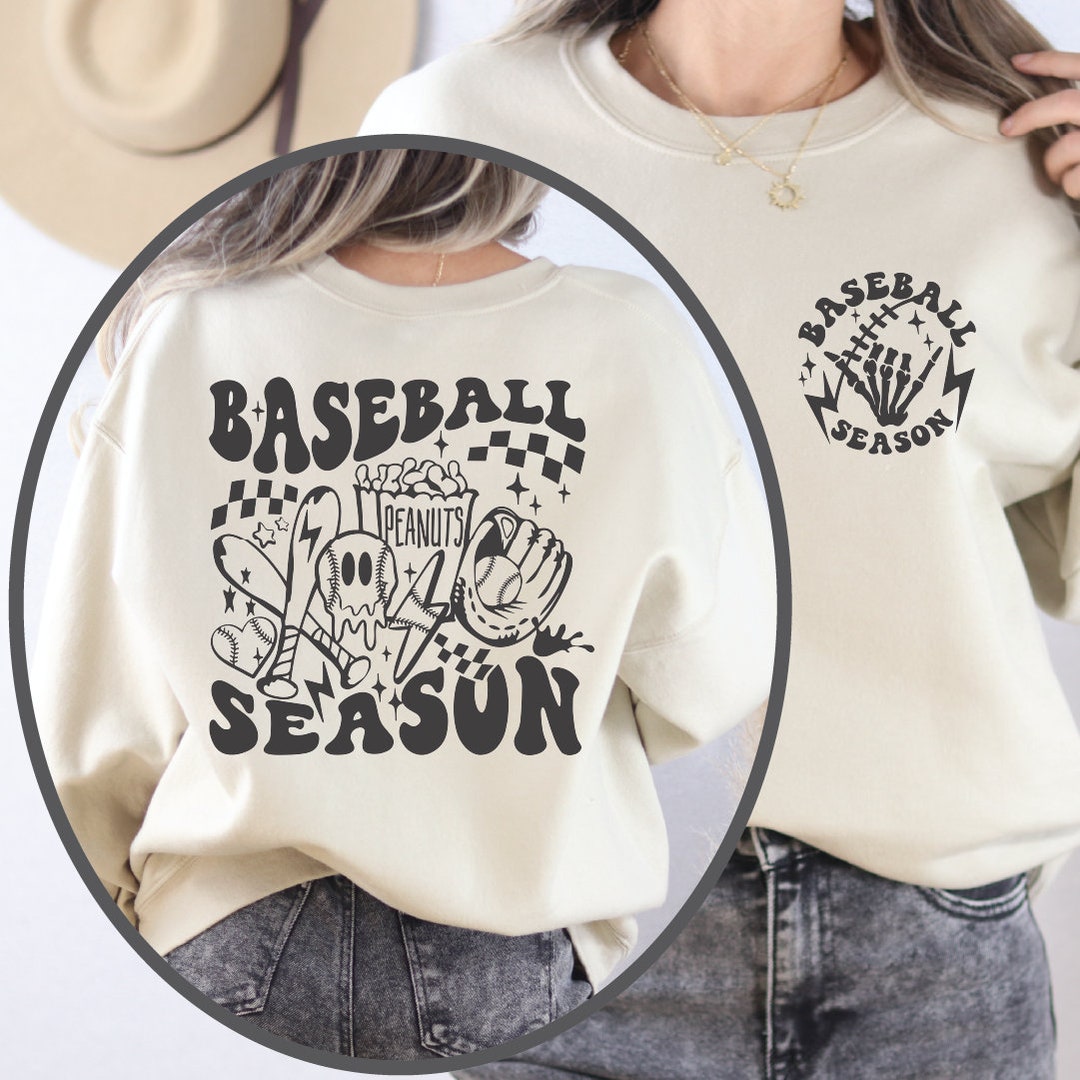 Baseball Skeleton Sweatshirt, Baseball Season Oversize Sweatshirt ...