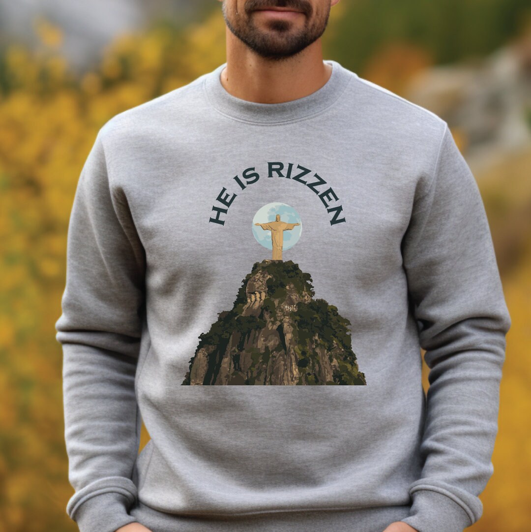 Jesus Meme Sweatshirt, He is Rizzen Meme Hoodie, God is Rizzen Sweater ...