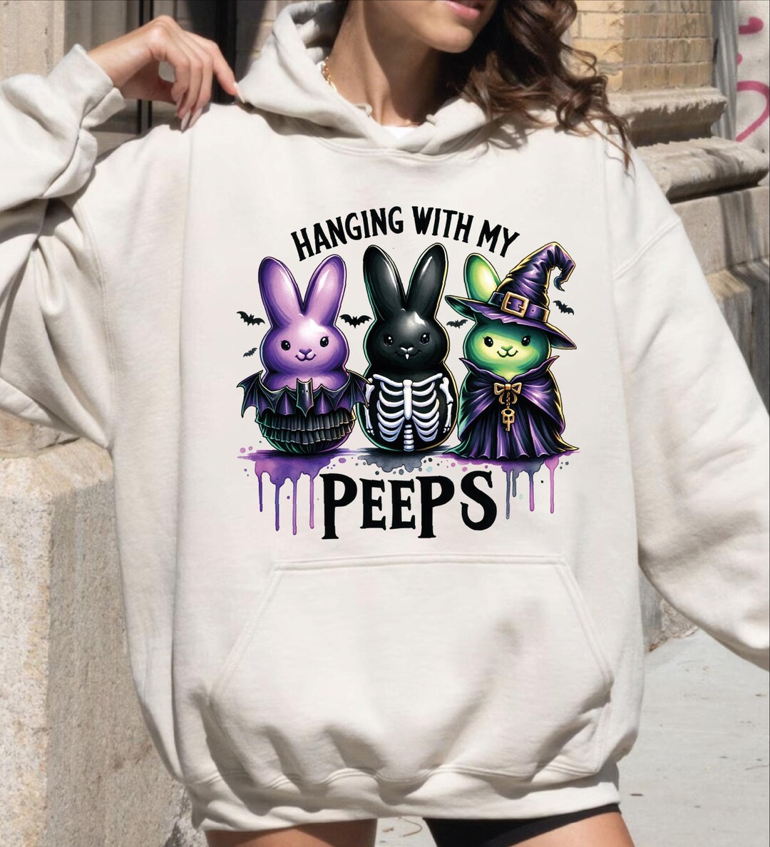 Easter Sweatshirt and Hoodie, Cute Spooky Easter Bunny, Easter Sweater ...