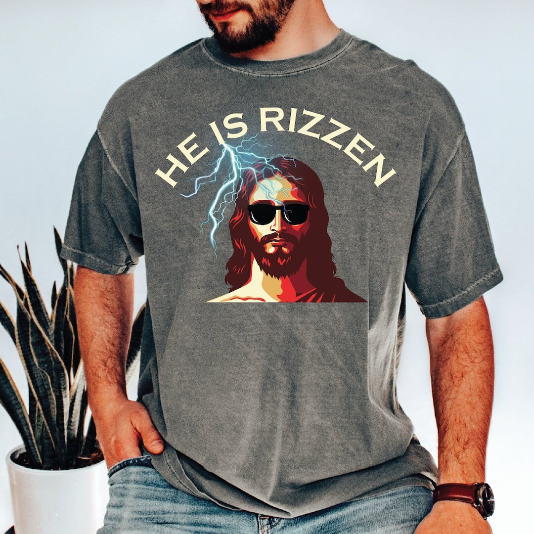 He is Rizzen Meme T-shirt, God is Rizzen Shirt, Jesus Meme, SFS0172 - Etsy