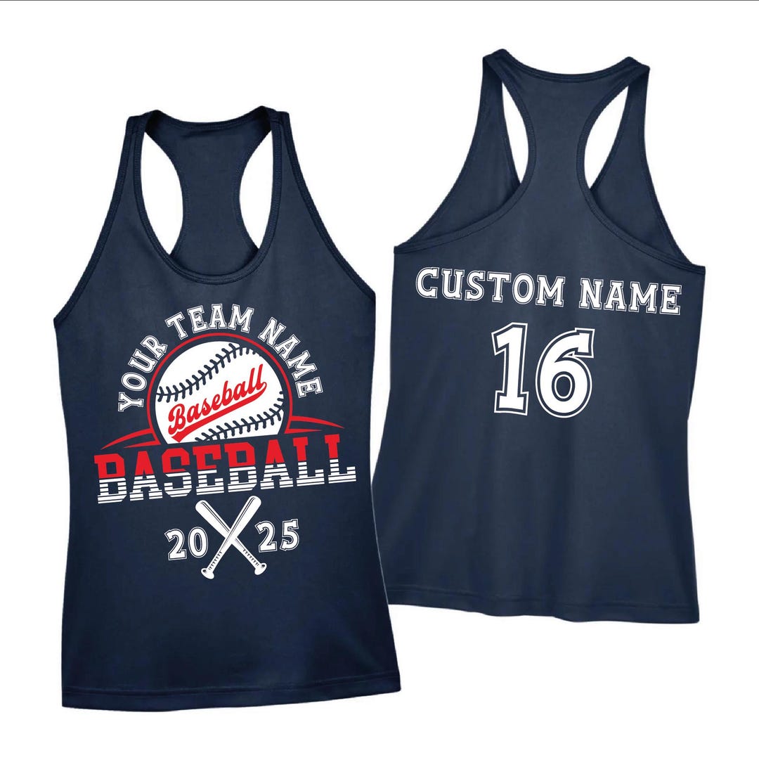 Custom Baseball Top Tank Racerback and Crop Tank, Custom Baseball Team ...