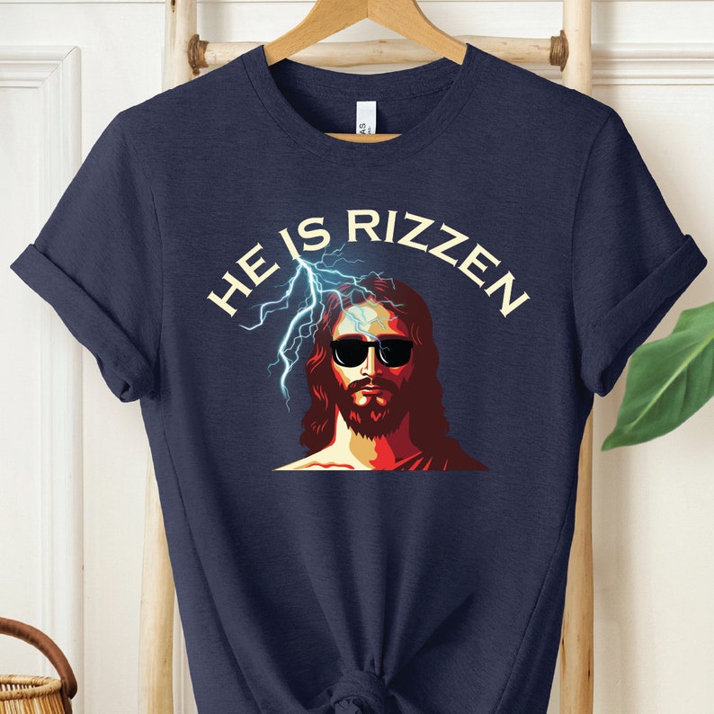 He is Rizzen Meme T-shirt, God is Rizzen Shirt, Jesus Meme, SFS0172 - Etsy
