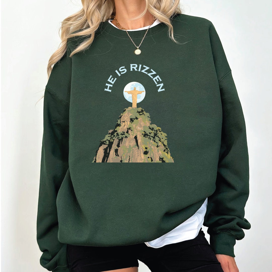 Jesus Meme Sweatshirt He is Rizzen Meme Hoodie God is Rizzen - Etsy