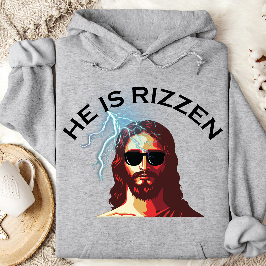 He is Rizzen Meme Sweatshirt, God is Rizzen Hoodie, Jesus Meme, SFS0172 ...
