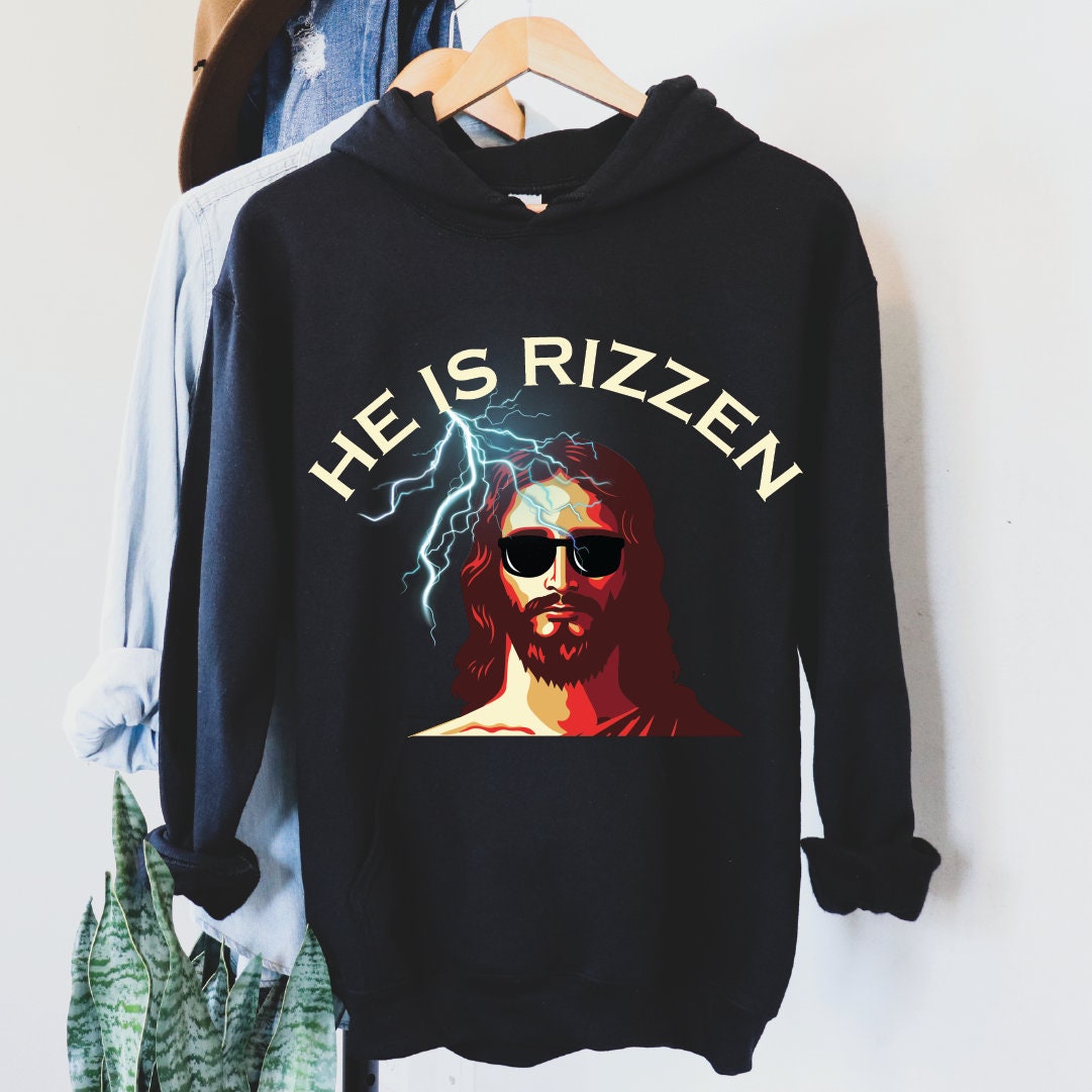 He is Rizzen Meme Sweatshirt, God is Rizzen Hoodie, Jesus Meme, SFS0172 ...