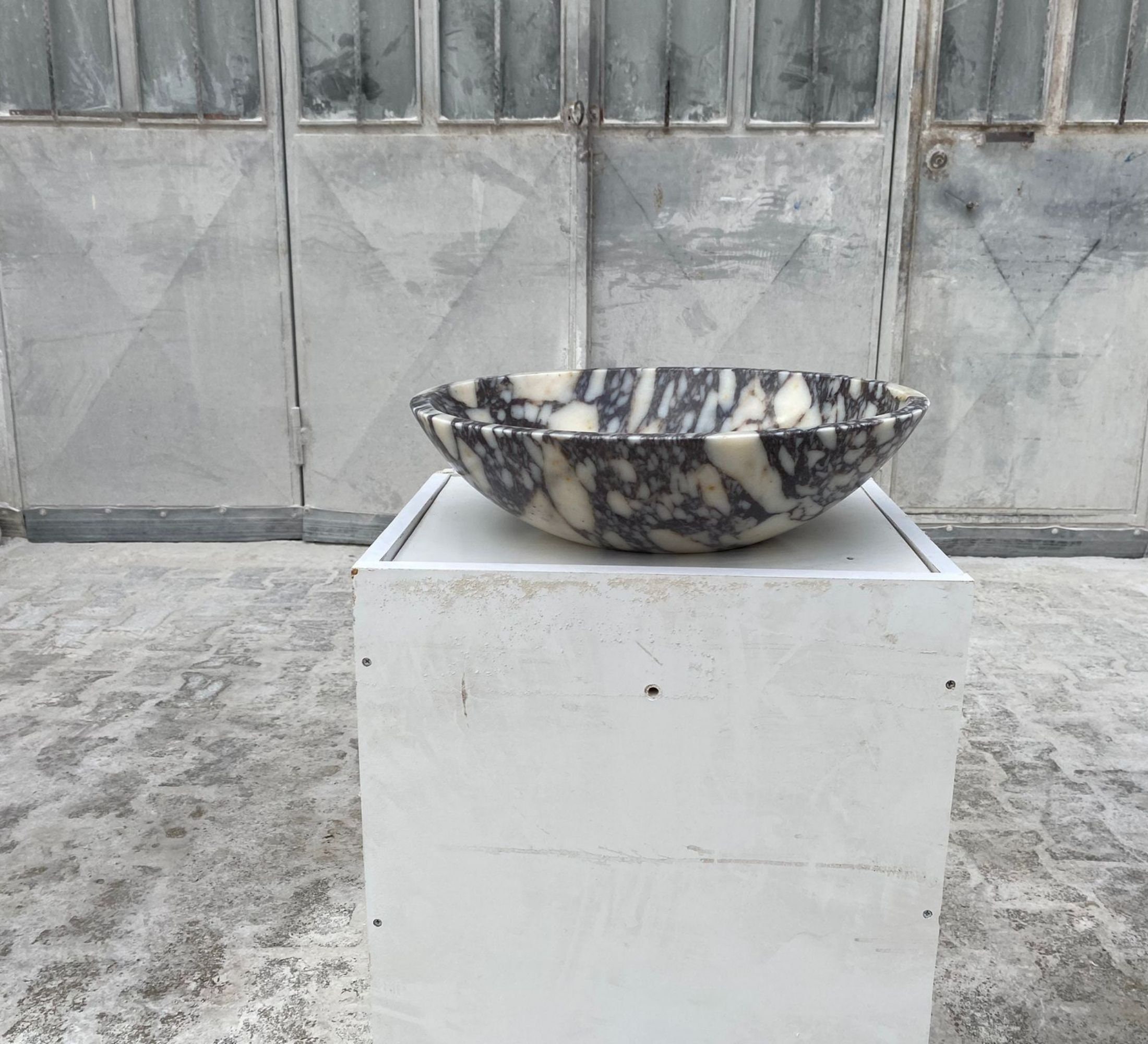 Round Marble Sink, Calacatta Viola Marble Sink, Hand Carved Sink,marble ...