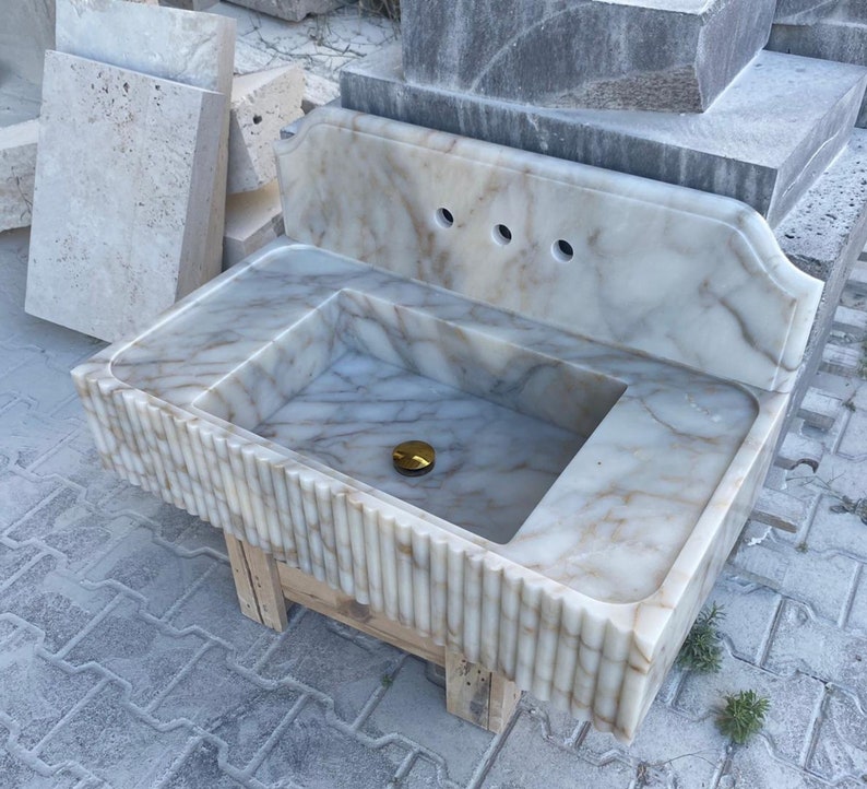Ready to Ship!!! Calacatta Gold Marble Sink, Custom Designed Marble ...