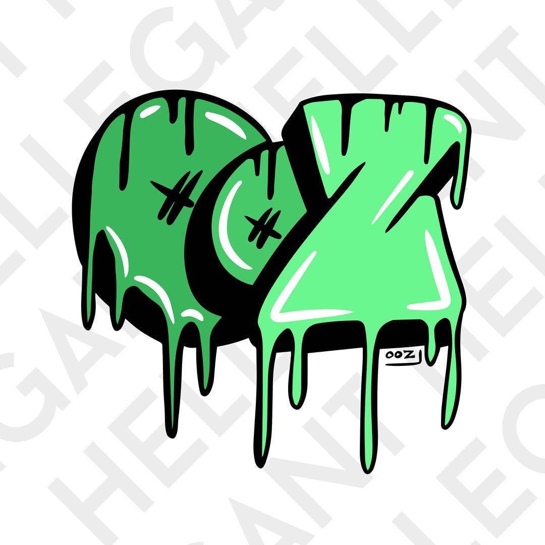 OOZ Green Drips Graffiti Bubble Drip Ink Logo Text Art Saying Quote Svg ...