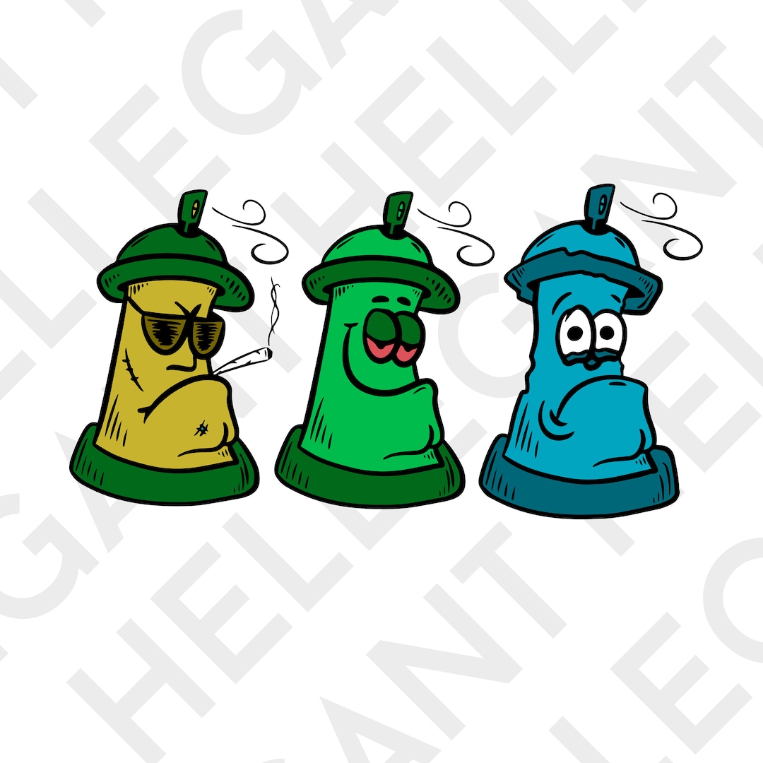 3-PACK Graffiti Spray Can Characters / Cartoons Vector Graphic Set SVG ...