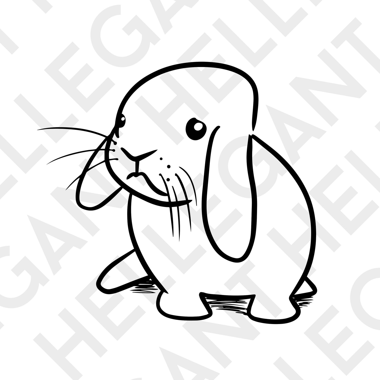 Sad Mopey Bunny Rabbit Adorably Cute Graphic Art SVG-PNG-EPS Circuit ...