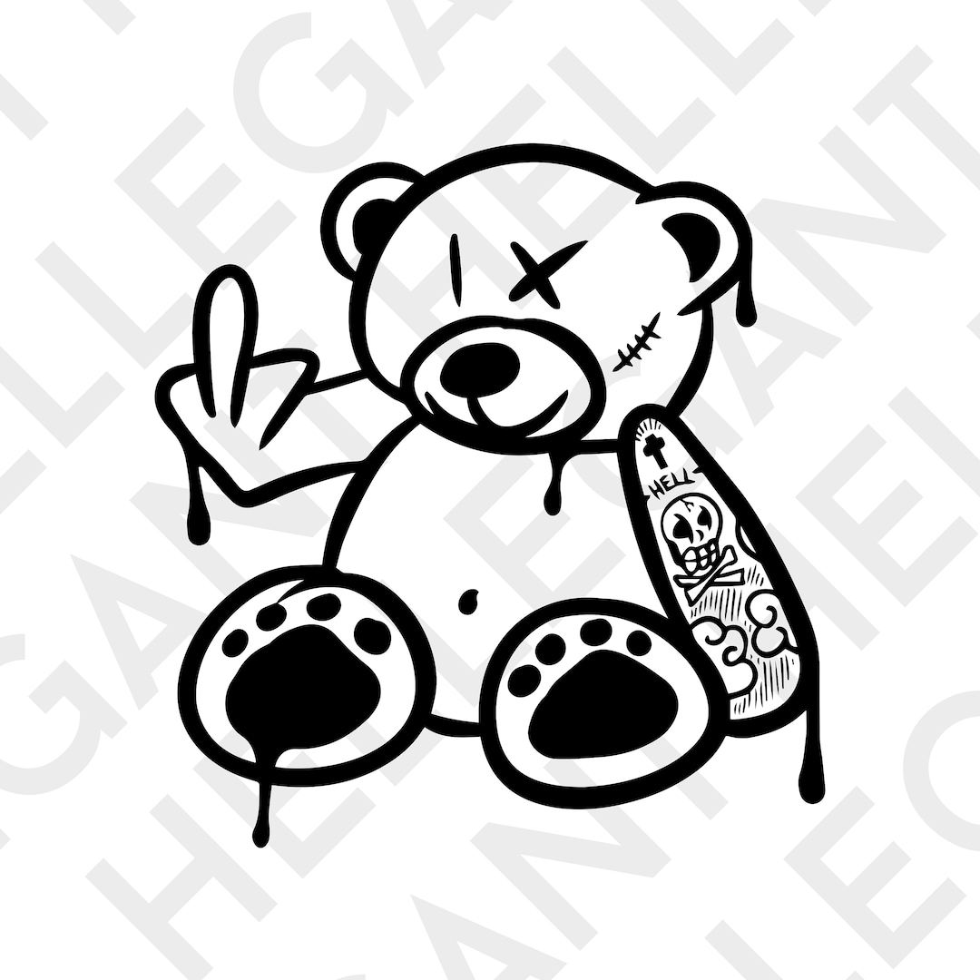 Bad Teddy Bear With Tattoo Tattoos Graffiti Graphic Art SVG - PNG - EPS ...