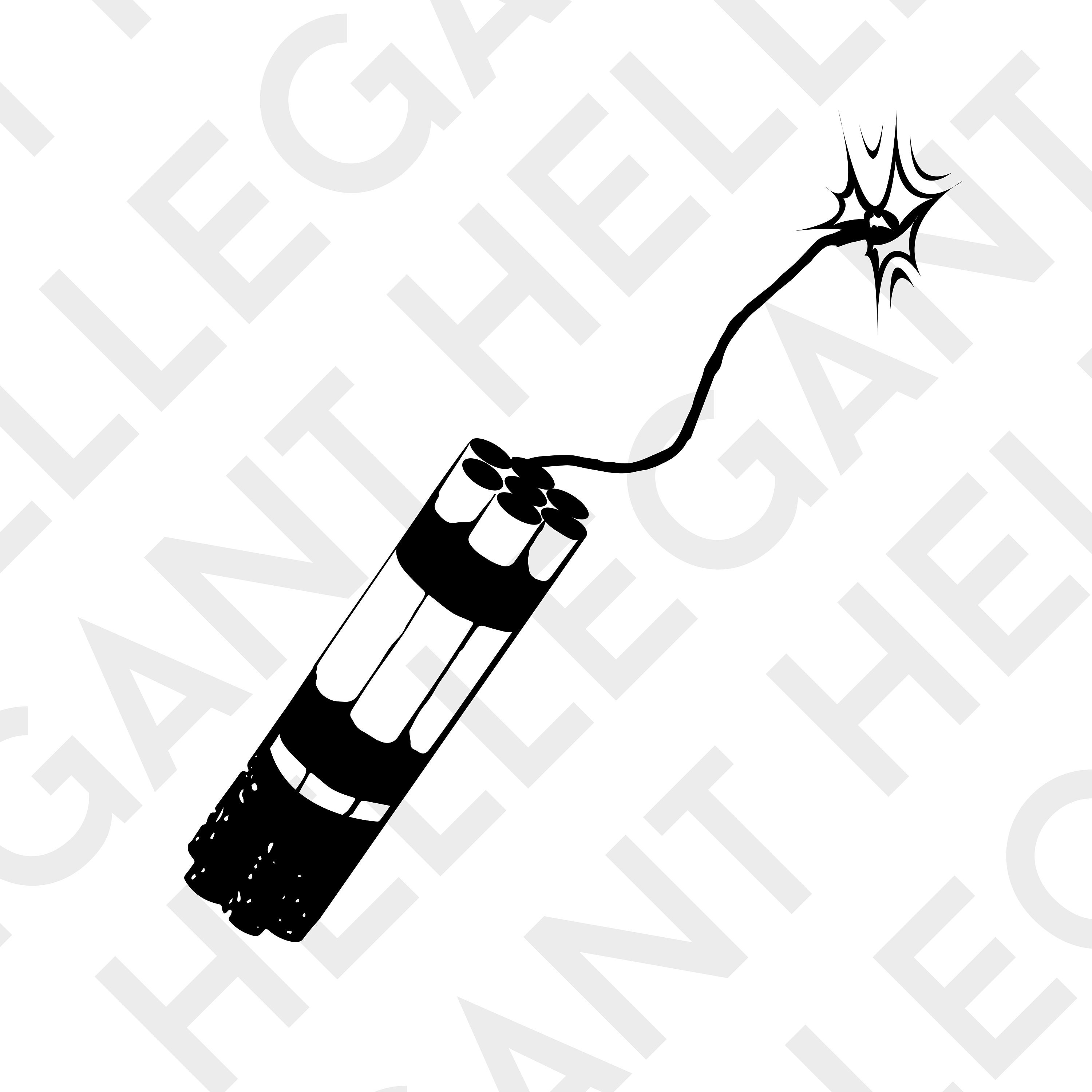 Cigarette Bomb Tnt Graphic SVG PNG EPS Files for Circuit Printing, T ...