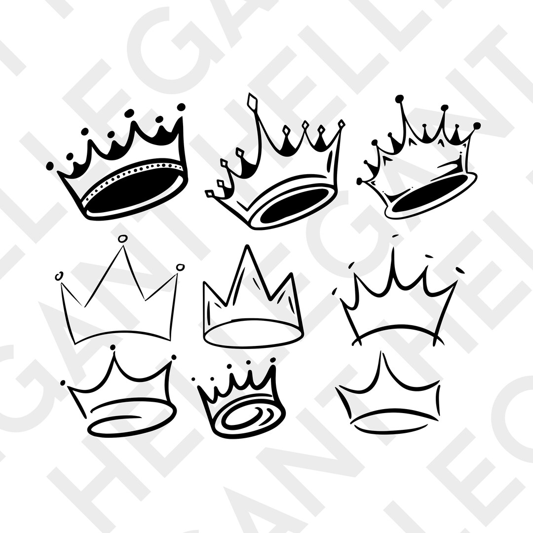 9 Crown Vector Graphic Pack SVG - PNG - EPS Files for Circuit Printing ...