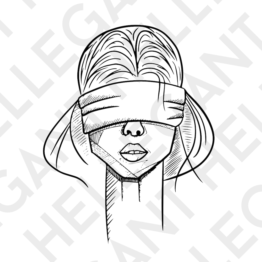 Blind Folded Anonymous Girl Graphic SVG, PNG, EPS Files for Circuit ...