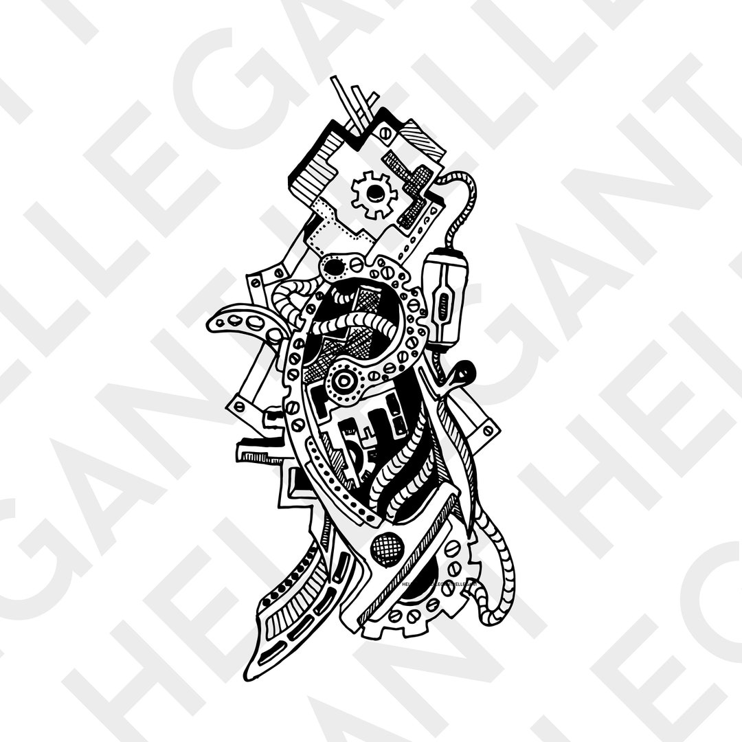 Mechanical Machine Cluster Graphic SVG, PNG, EPS Files for Circuit ...