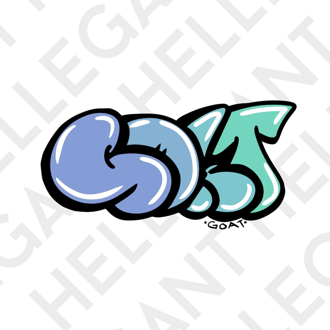 GOAT Bubble Graffiti Ink Logo Text Graffiti Art Saying Quote Svg, Png ...