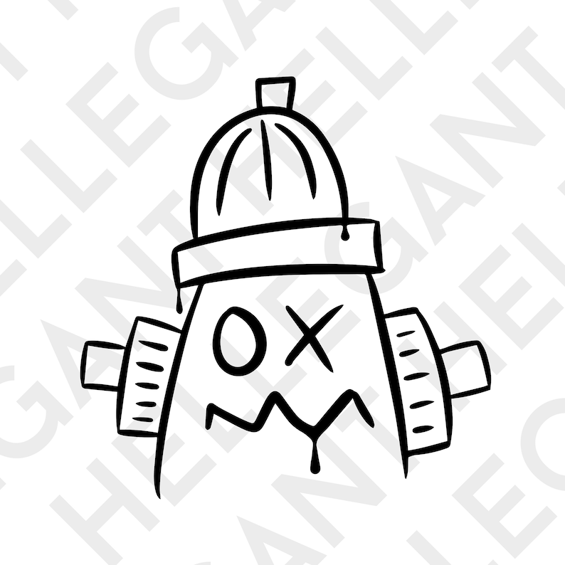 Fire Hydrant Smile Graffiti Tag Style Art Artwork SVG, PNG, EPS for ...