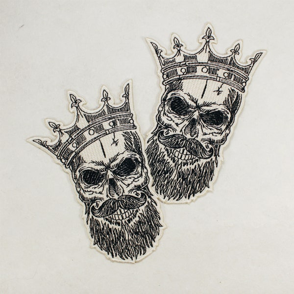 Embroidered Skull Patch Etsy
