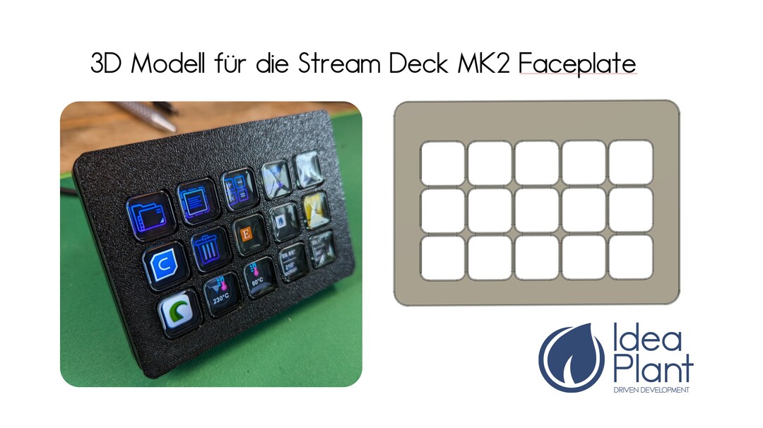 Stream Deck MK2 Faceplate 3D Model STL - Etsy