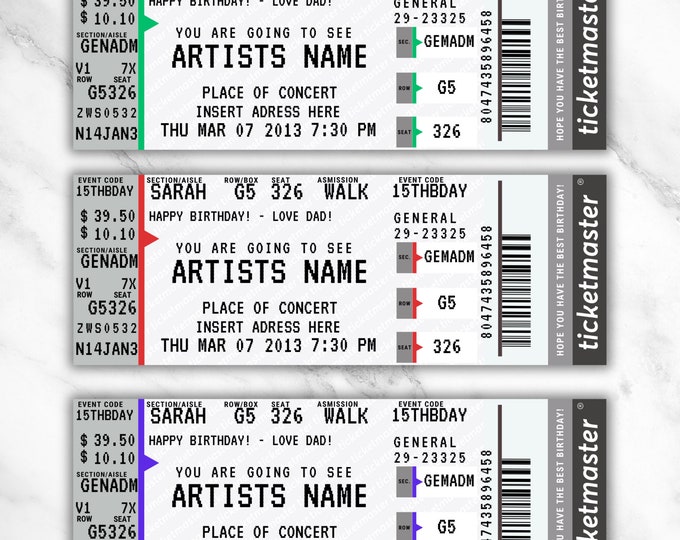 Fake 'ticketmaster' Concert/party Ticket Template Download ILLUSTRATOR ...