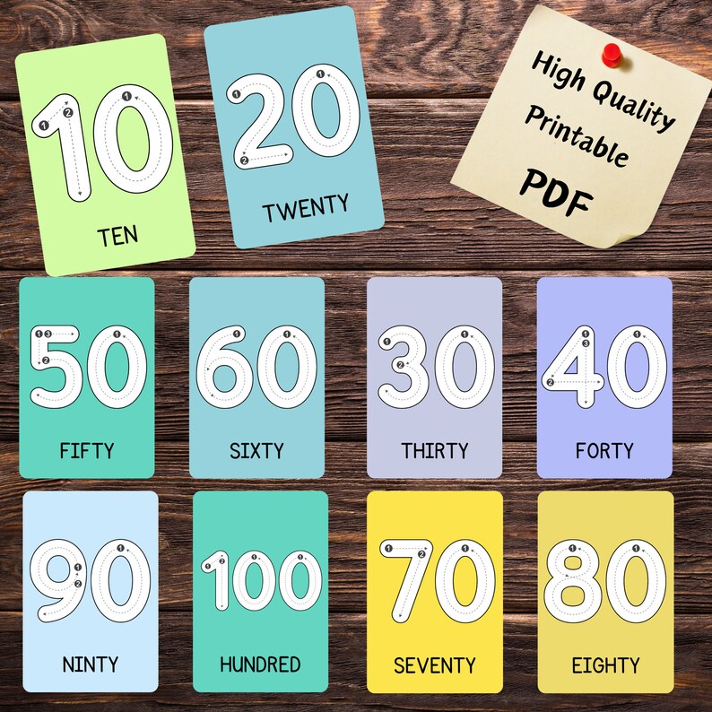 Numbers Flashcards, Preschool Counting Flashcards, Count and Clip ...