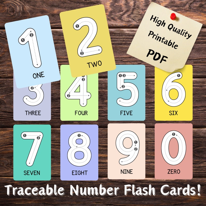 Numbers Flashcards, Preschool Counting Flashcards, Count and Clip ...