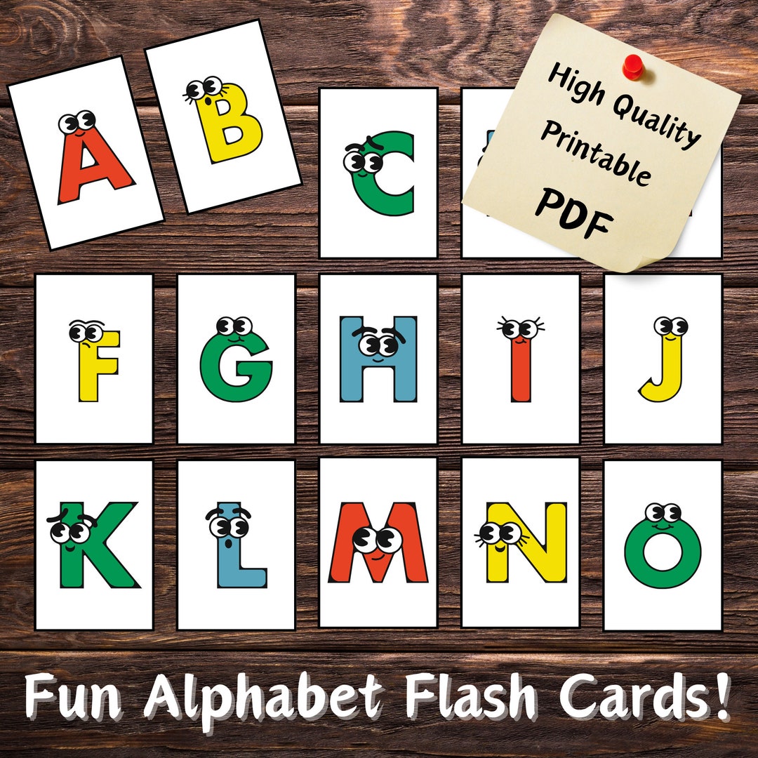 Alphabets Flashcards Educational Cards A-Z Cards Learn - Etsy