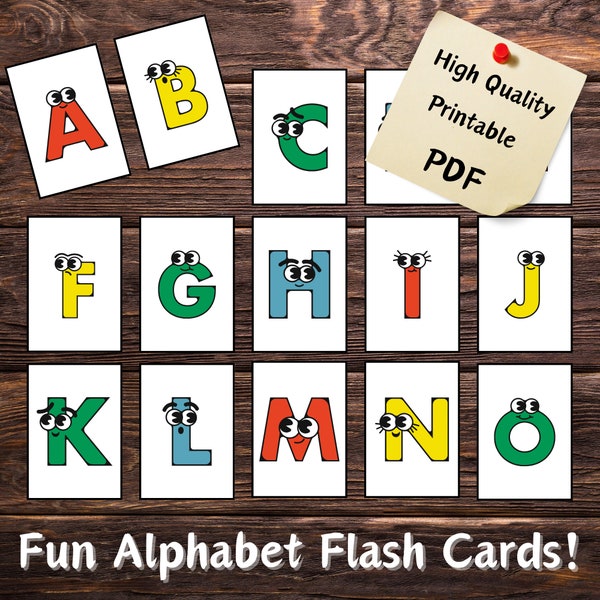 Alphabet Flashcards - Etsy