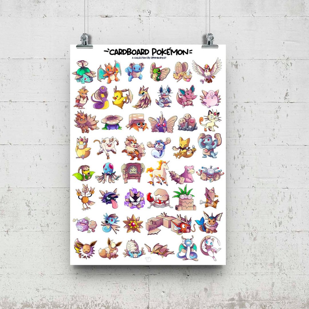 Pokémon Cardboard GEN 1 Poster - Etsy