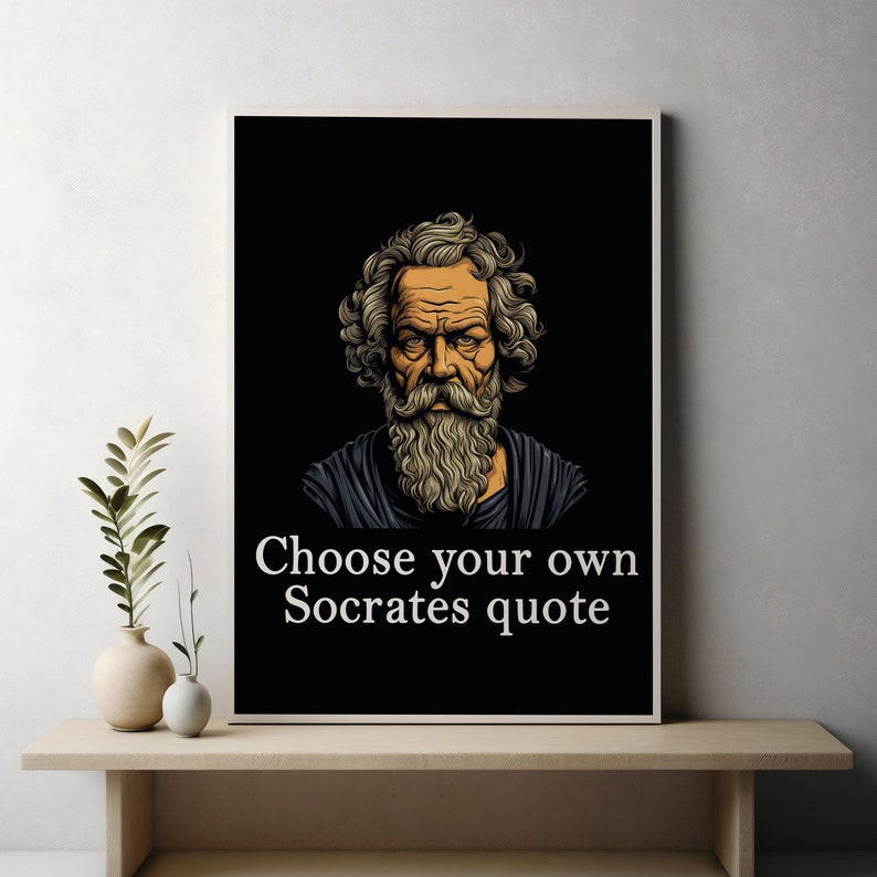Black Socrates Custom Quote Poster Philosophy Poster Socrates Quotes ...