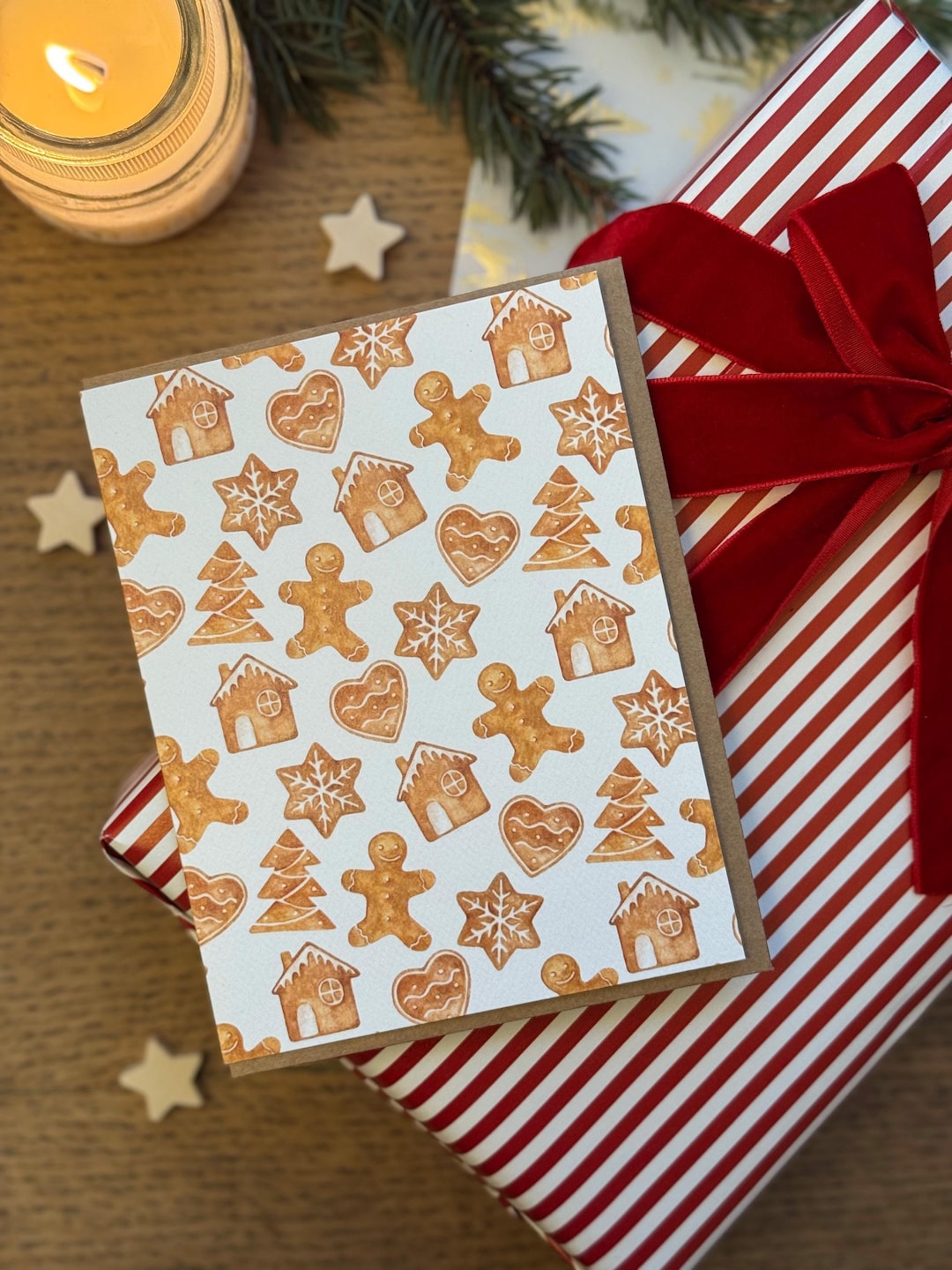 Gingerbread Cookies Christmas Card, Greeting Card, Cute Gingerbread ...