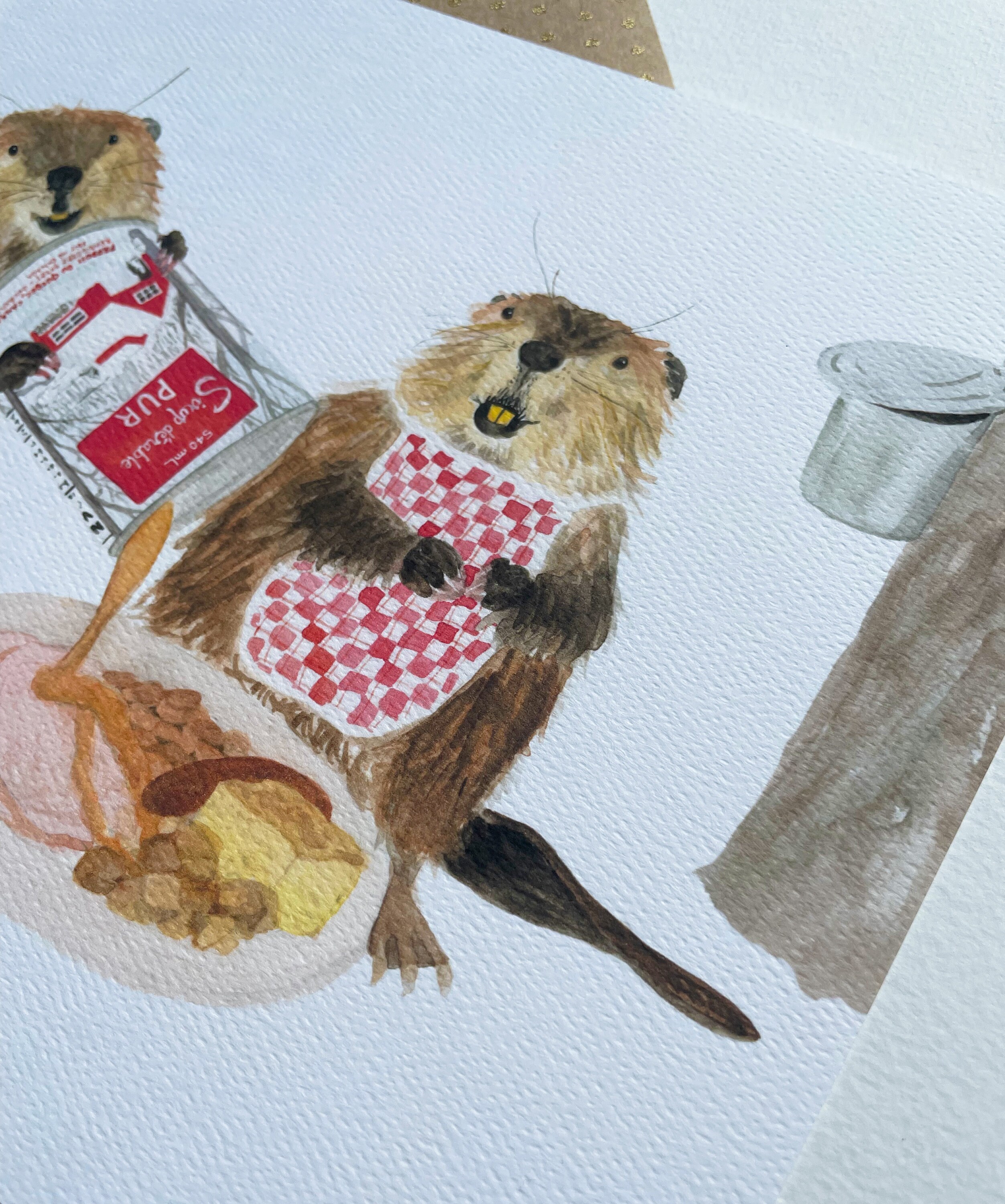 Quebec Poster: Two Greedy Beavers Enjoying a Plate of Sugar Season ...