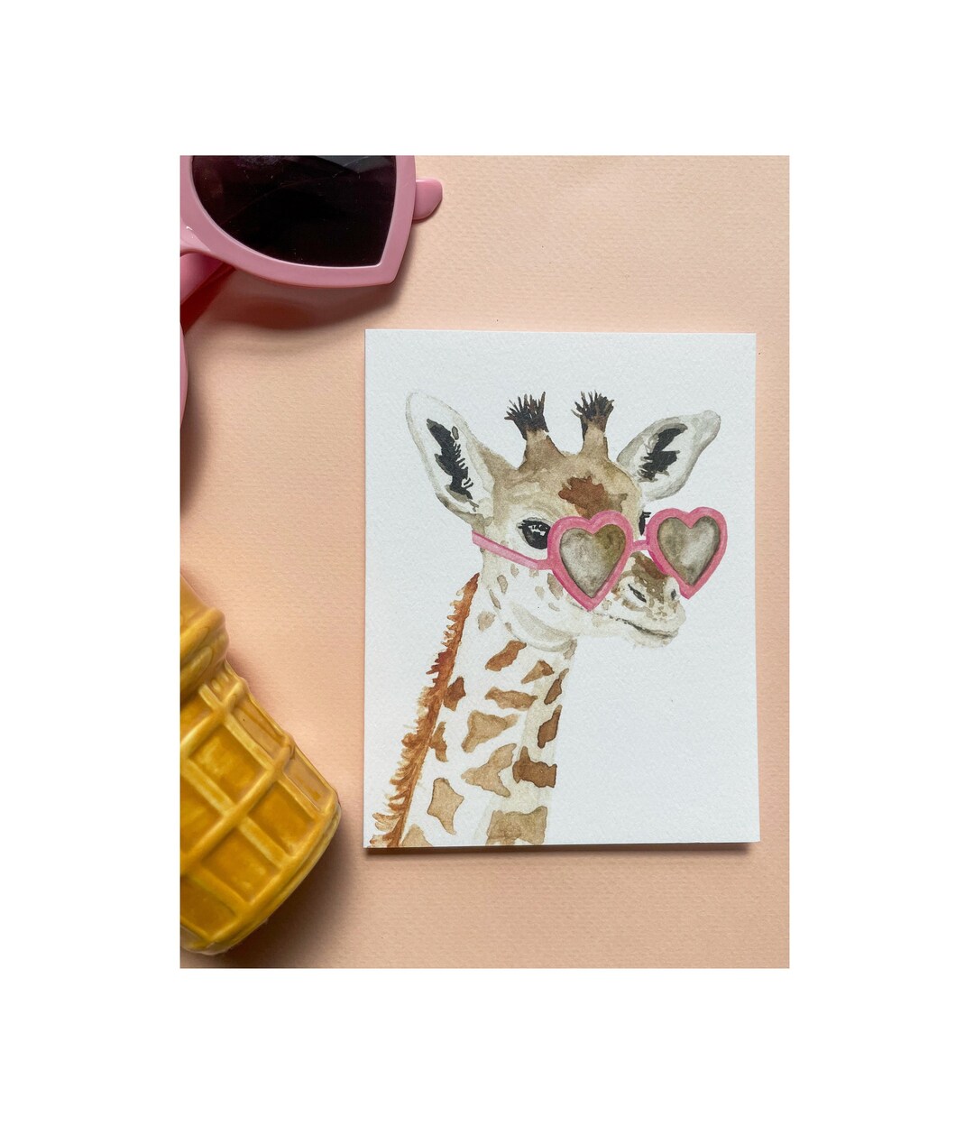 Valentine's Day Card With a Giraffe Wearing Heart-shaped Glasses - a ...