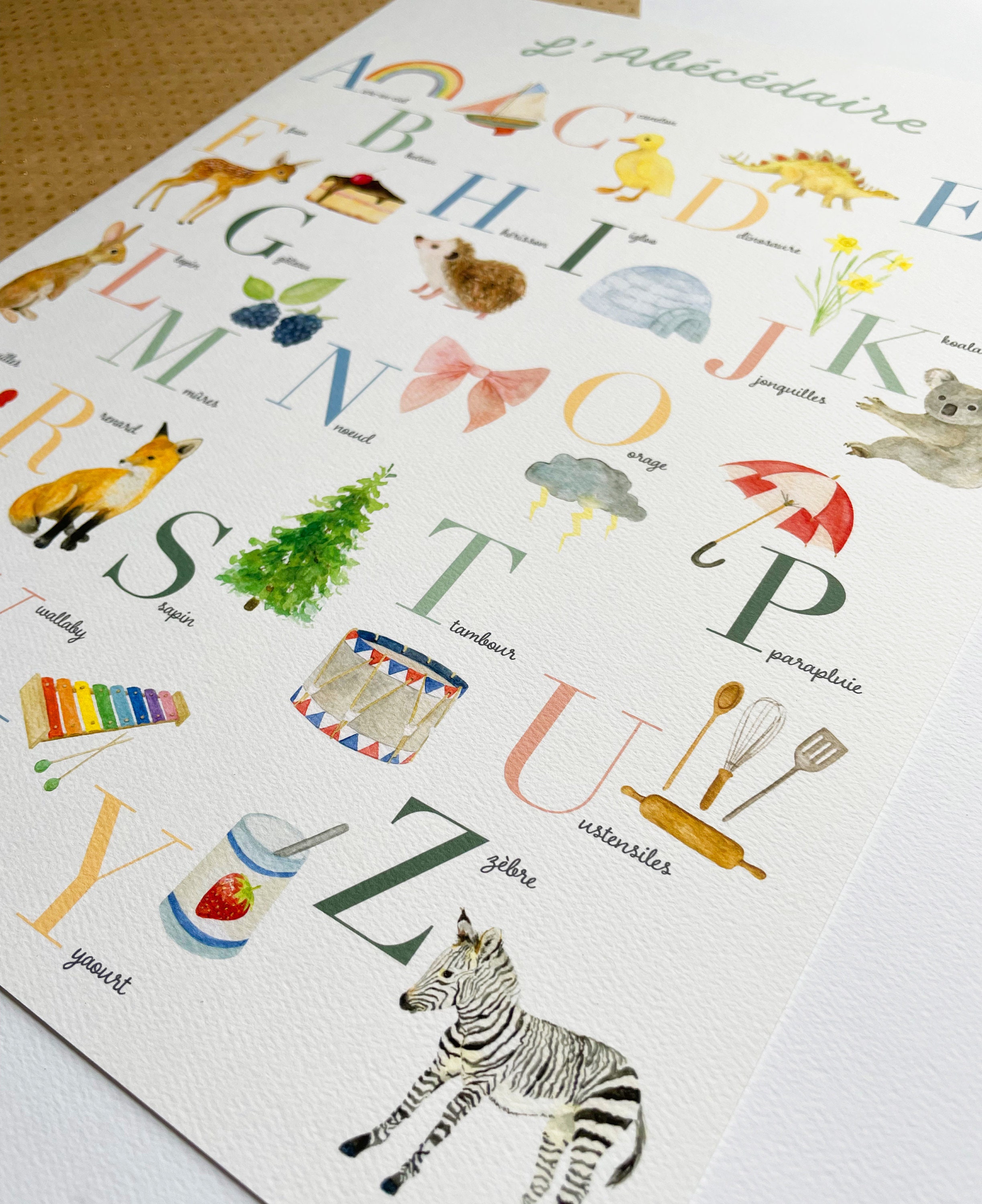 Montessori Letter Sounds Poster - Cute Vintage Alphabet - Baby ...