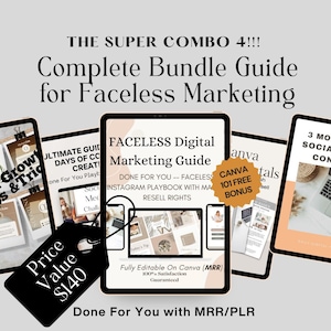Faceless Digital Marketing Super Bundle. Done for You Complete Guide With Master Resell Rights ...