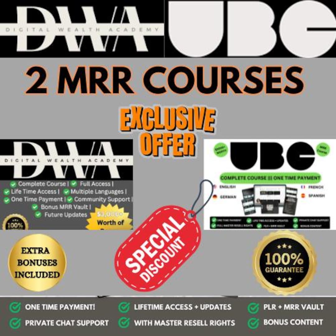 DWA and UBC, 2 MRR Course Bundle. Digital Wealth Academy and Ultimate ...