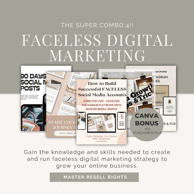 Faceless Digital Marketing Super Bundle. Done for You Complete Guide ...