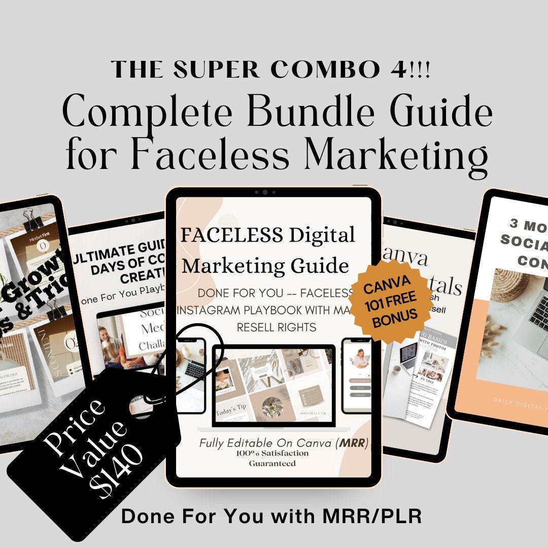 Faceless Digital Marketing Super Bundle. Done for You - Complete Guide ...