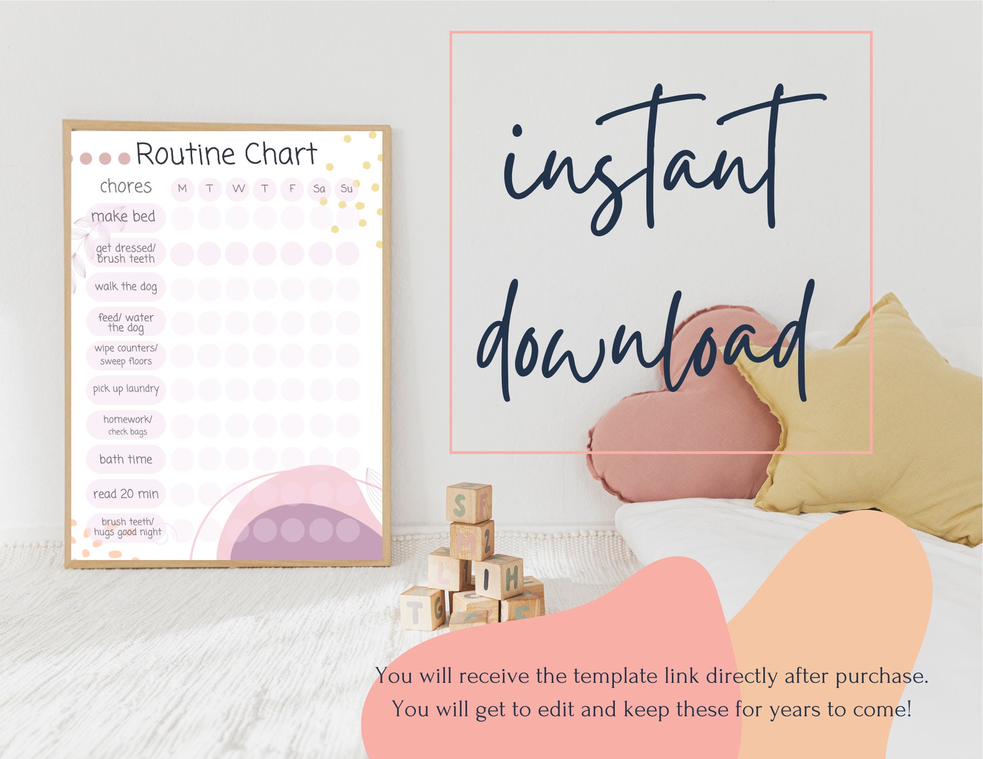 Editable Routine Chore Chart for Kids Customizable From Canva Fun ...