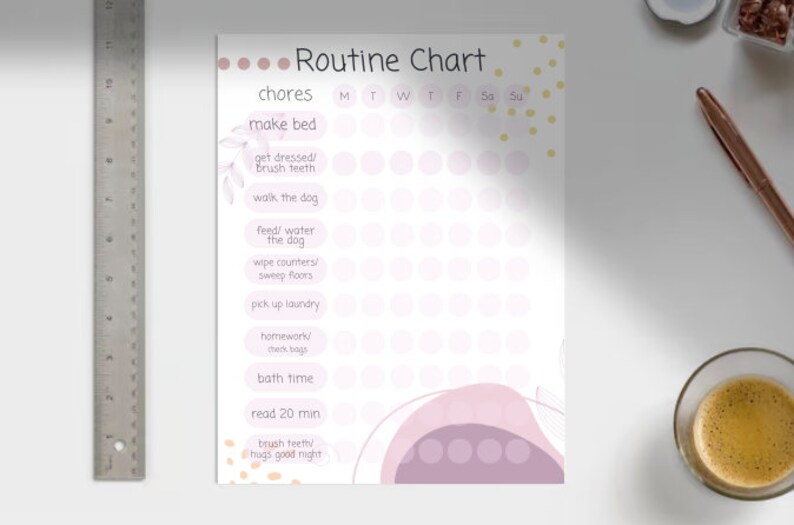 Editable Routine Chore Chart for Kids Customizable From Canva Fun ...