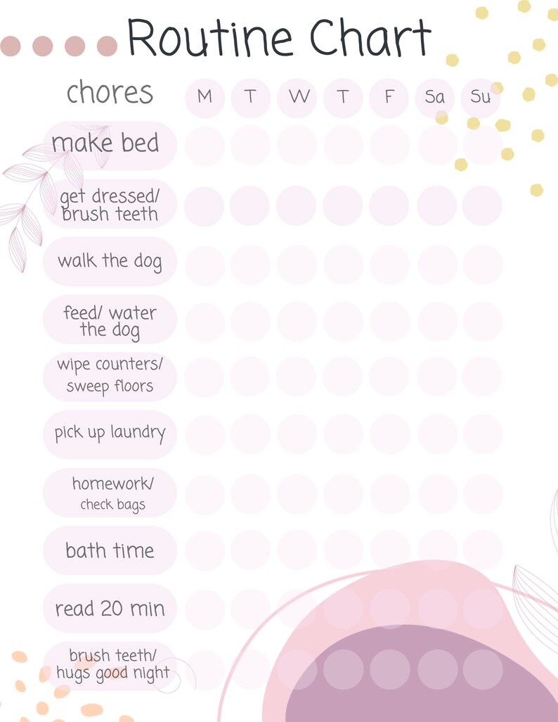 Editable Routine Chore Chart for Kids Customizable From Canva Fun ...