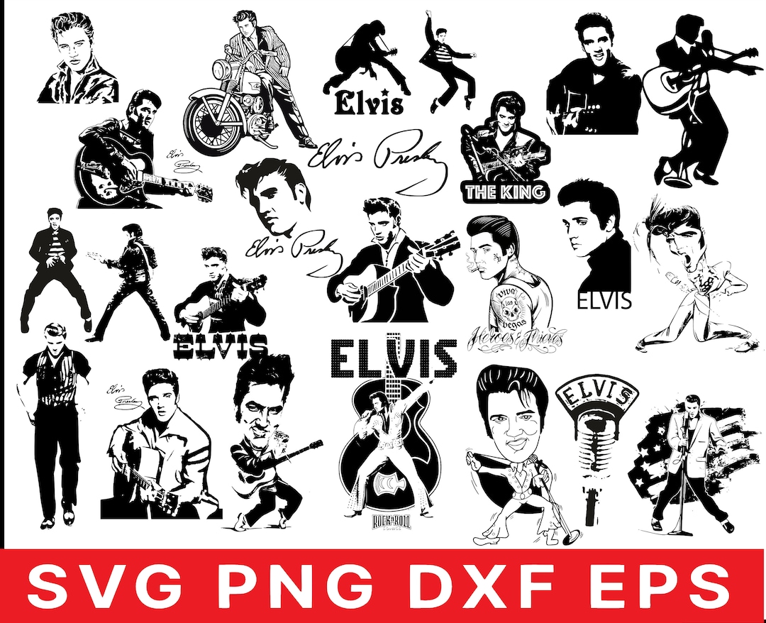 Elvis Presley SVG Bundle Cut File for Cricut the King of Rock N Roll ...